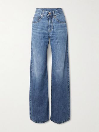 Brunello Cucinelli Jean Large Taille Haute - Bleu