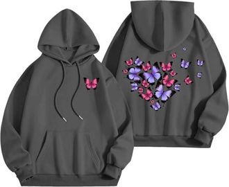 Generic Sweat &agrave; capuche imprim&eacute; tendance pour la Saint-Valentin 2026 (2), gris, XXL