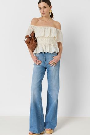 Gerard Darel Top &eacute;paules nues en dentelle - CISSY - Blanc