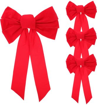 BESPORTBLE 4 Stück Weihnachtsbaum Bowknot Lint Bowknot Ornament für Weihnachten Festival Party (Größe: 25cmx40cm)