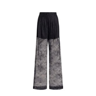 Alberta Ferretti Femme, Pantalons, Noir, Taille: 34 FR Sheer Lace Pantalons