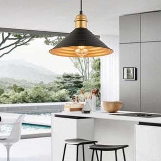 Opviq Elegant Black Chandelier, Adjustable Height 25-125 cm, Metal Body &Oslash;28 cm, E27 Socket Max 40W, Stylish Lighting for Modern Spaces, IP20 Rated
