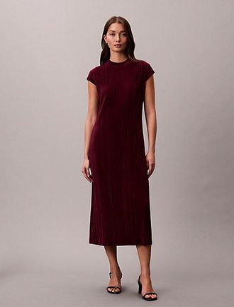 Calvin Klein Plissee-midikleid - Berry Glaze - Damen - XL