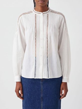 Isabel Marant Chemise en m&eacute;lange de lin avec empi&egrave;cements en macram&eacute;
