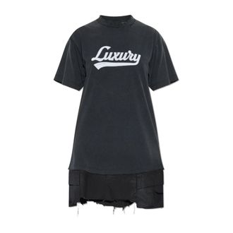 Balenciaga Kleid mit Logo - - Dresses - Damen - Schwarzk - XS