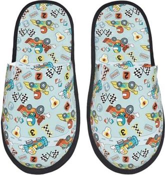 Generic Course De Voitures De Dessin Anim&eacute; Homme Femme Chaussons Chaud Slippers Doux Pantoufles Pour Int&eacute;rieur Hiver Ext&eacute;rieur L