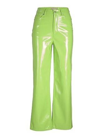 Jack & Jones JXKENYA HW Straight Faux Leat Pants Noos Pantalons, Vert Flash/d&eacute;tails : Brillant, S Femme