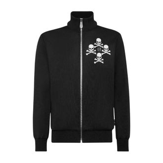 Philipp Plein Skullbones Sweatshirt mit Rei&szlig;verschluss - - Sweatshirts & Hoodies - Herren - Schwarzk - M