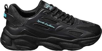 Generic Baskets tendance dautomne et dhiver pour homme en maille confortable et d&eacute;contract&eacute;e en daim, Noir, 41 1/3 EU