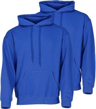 Fruit Of The Loom Doppelpack Classic Kapuzen-Sweat Herren Hoodie 2er Pack + GRATIS MyShirt Stoffbeutel, Farbe:royal, Gr&ouml;&szlig;e:2XL