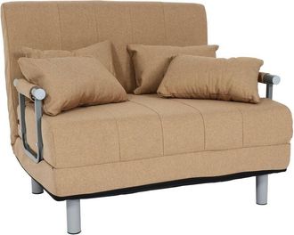Hhg Neuwertig] Schlafsessel HHG 631, Klappsessel Schlafsofa Gästebett Relaxsessel, Liegefläche 186x97cm Stoff (270g/m²) creme-beige