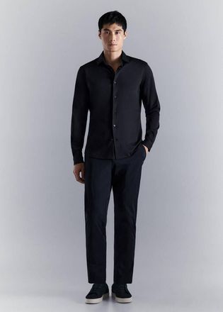 Mango Chemise slim-fit coton comfort stretch non-iron bleu marine - Homme - XXL - MANGO MAN