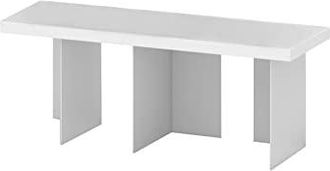 Tojo Möbel bieg Anbaumodul klein | erweiterbares Regal | freistehendes Bücherregal | MDF beschichtet weiß, Winkel Aluminium | 80 x 28 x 26 cm