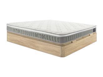 Vente-Unique Ensemble 180 x 200 cm sommier Coffre Naturel Clair + Matelas Ressorts ensachÈs et Accueil mÈmoire de Forme Èp.21cm - VITOGO de YSME