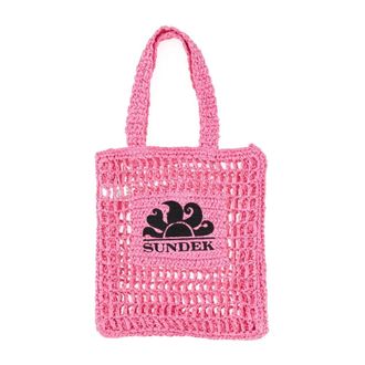 Sundek Raffia-Tasche mit Logo-Detail - - Bags - Damen - Rosa - ONE SIZE