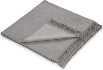 La Vida Sofal&auml;ufer &Uuml;berwurf Tages-Decke in Silber-grau - Oeko-TEX Zertifiziert, 100x200cm, Baumwollmischung bis 40 &deg;C waschbar mit Overlock-Stitching & Franse