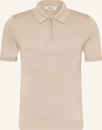 COS Cos Strick-Poloshirt Mit Seide beige