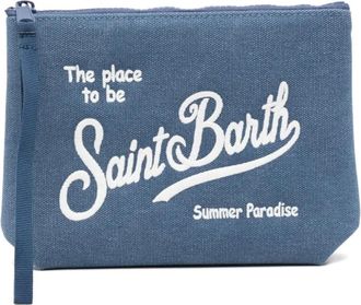 MC2 Saint Barth Femme, Sacs, Bleu, Taille: ONE Size Aline Canvas Clutch