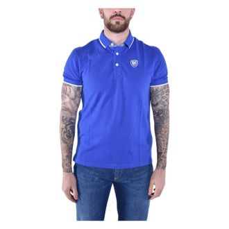 Blauer Homme, Tops, Bleu, Taille: L Polo en coton à manches courtes