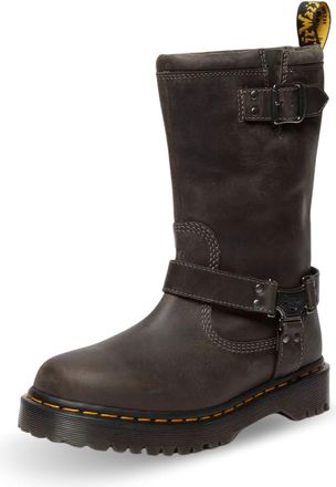 Dr. Martens Anistone Hi Charcoal Grey Burnished Waxy Pull Up Wp 39