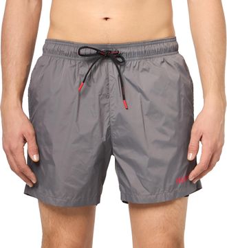 HUGO BOSS Herren-Badehose mit umgekehrtem Logo, Grau (Shadow Grey), XL