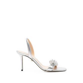 Mach & Mach Kristallbesetzter Ledersandalen - - Shoes - Damen - Grau - 38 EU