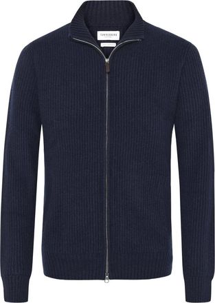 Tom Rusborg Kaschmir-Cardigan mit Zwei-Wege-Reißverschluss in