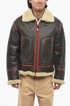 Dsquared2 Shearling-Jacke mit aufgedrucktem Logo Dsquared2