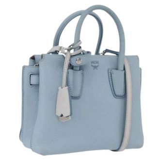 MCM Sac &agrave; main en cuir Pre-owned - Femme - Pre-owned - Bleu - Taille: ONE Size