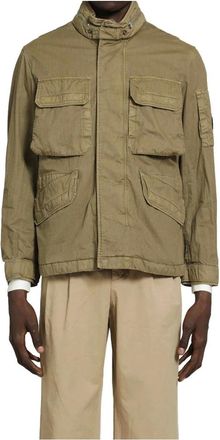 C.P. Company C.p. Company, Homme, Vestes, Vert, Taille: M 50 Fili Wax Field Jacket