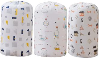 BESPORTBLE 3 St&uuml;ck Pack Aufbewahrungsbeutel mit Kordelzug Gro&szlig;er Baumwollbettdecken Organizer PEVA Material Schmutzabweisend Faltbar f&uuml;r Kleidung und Decken