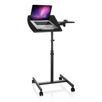 hjh OFFICE 802110 Stehtisch Laptopständer VM-SL Laptoptisch mit Mousepad-Ablage, drehbar & höhenverstellbar, mit Rollen