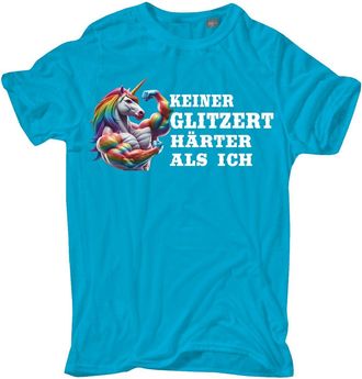 Spass Kostet Herren T-Shirt Einhorn Spa&szlig; Funshirt Keiner glitzert h&auml;rter als ich Pink