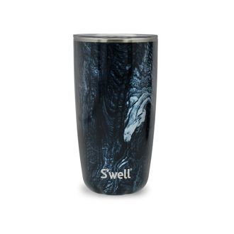 Swell Tumbler mit Deckel, 530ml, Azurit-Marmor, vakuumisolierter Reisebecher mit Schiebedeckel, für heiße und kalte Getränke, zu Hause oder im Büro bis zu 1