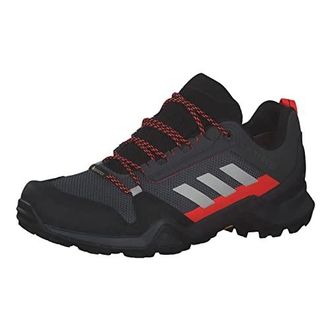 adidas Homme Terrex AX3 Gore-TEX Hiking Shoes, Solid Grey/Solar Red, 42 EU