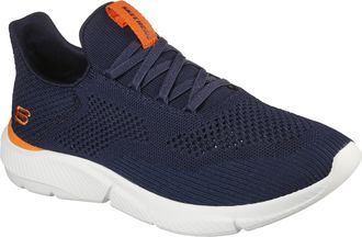 Skechers Ingram Brexie-Sneaker f&uuml;r Herren, Marineblauer Strick-Mesh-Orangenbesatz, 41 EU