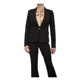 Fracomina Schwarze Tailor-Jacke - - Jackets - Damen - Schwarzk - XL