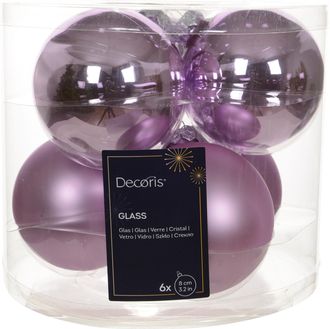 Kaemingk Weihnachtskugeln Glas 8cm 6 Stück - matt & glänzend - Große Christbaumkugeln Weihnachtsbaumkugeln für Weihnachten - Christbaumschmuck & Weihnachtsbaum