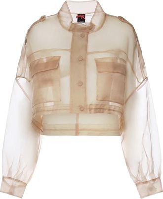 Pinko Pinko, Femme, Vestes, Beige, Taille: 38 FR Veste L&eacute;g&egrave;re