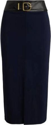 Ralph Lauren Femme, Jupes, Bleu, Taille: 38 FR Buckle-Trim Ponte Pencil Midi Skirt
