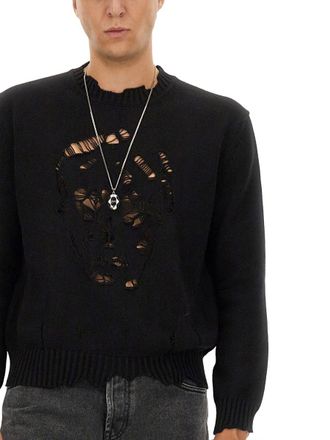 Alexander McQueen Skull-Motif Cotton Sweater - Black