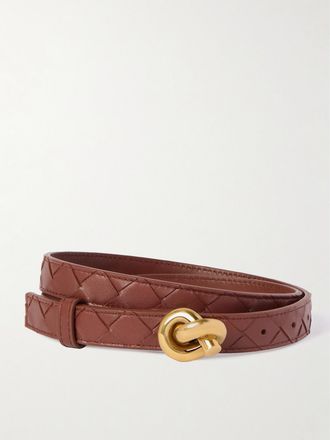 Bottega Veneta Ceinture En Cuir Intrecciato Knot - Noir