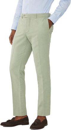 Hackett Herren Cott Linen Chino Hose, Green (Seagrass Green), 38W/34L