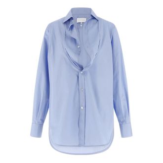 Maison Margiela Baumwoll-Popeline-Hemd - - Blouses & Shirts - Damen - Blau - XS
