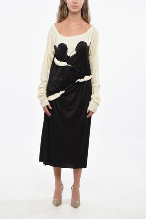 Maison Margiela MM1 MM10 Knit Dress with Satin Details Maison Margiela