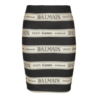 Balmain Kurzer Rock aus Jacquard mit -Band-Motiv - - Skirts - Damen - Schwarzk - 2XS