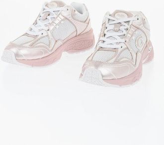 Coach Lam&eacute; Faux Leather Lace-Up Sneakers size 6,5