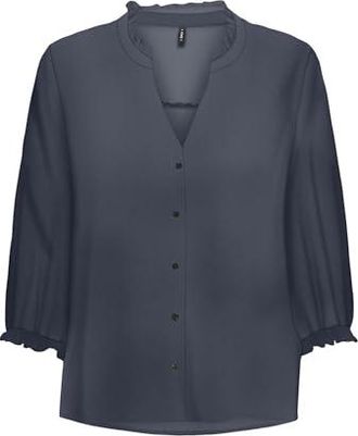 Only Onlnova Life Vis 3/4 Rina Top, Bleu Gris, S Femmes