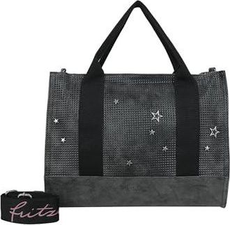 Fritzi Aus Preu&szlig;en Fritzi Tote Bag Limited Full of Stars Sac cabas similicuir Femme Sac &agrave; main bandouli&egrave;re Festival Ville vegan petites &eacute;toiles 40 x 29,5 x 14 cm, Anthra