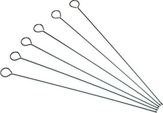 KitchenCraft KCSKEWER30 Flache BBQ-Spieße, 30 cm (6er Set aus Metall-Spießen), Andere, Silber, 2 x 6.3 x 40.70 cm, 6 Einheiten